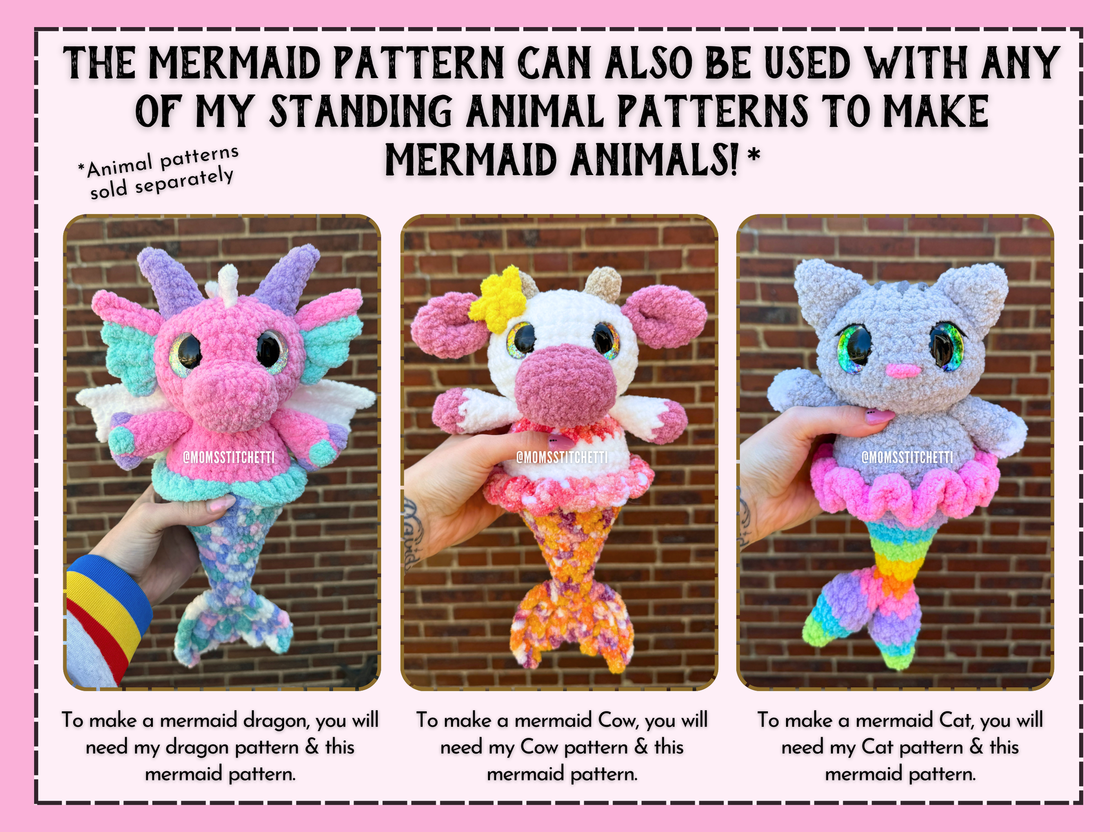 Mermaid Crochet Pattern (No Sew) – Moms Stitchetti