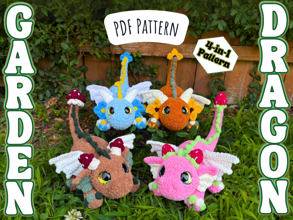 Garden Snuggle Dragon Crochet Pattern – Moms Stitchetti